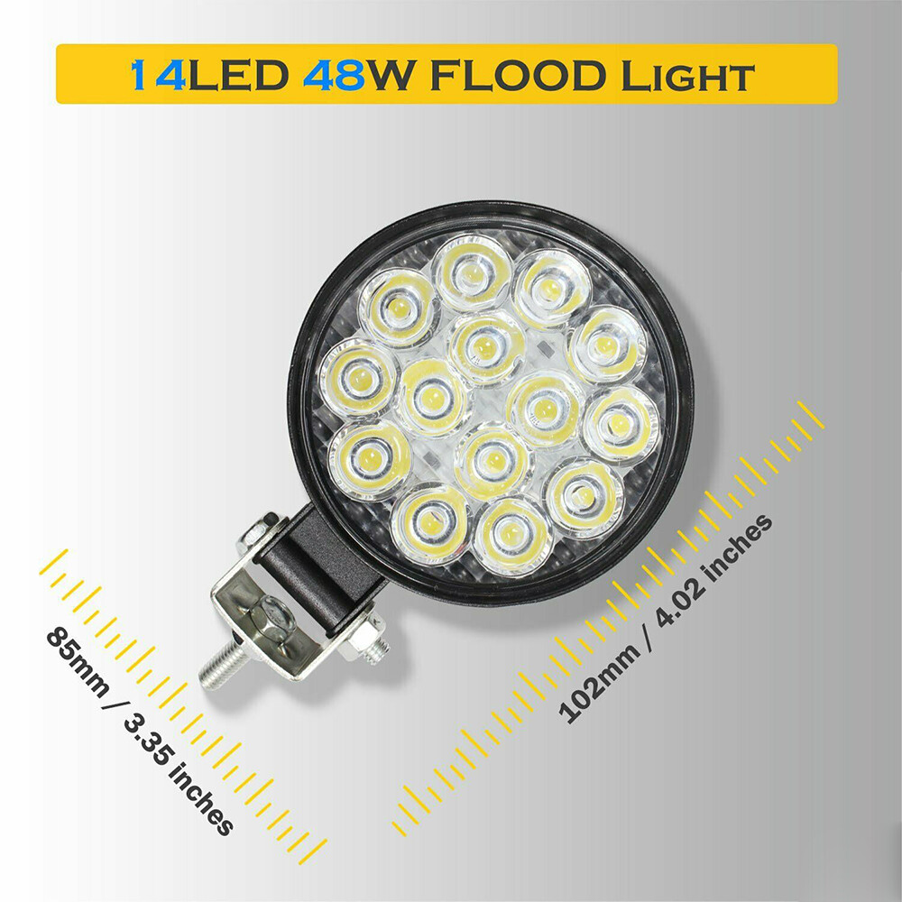 3" Round LED Spot Light Pods Work Flood Driving Fog Lamp Offroad 4WD ...