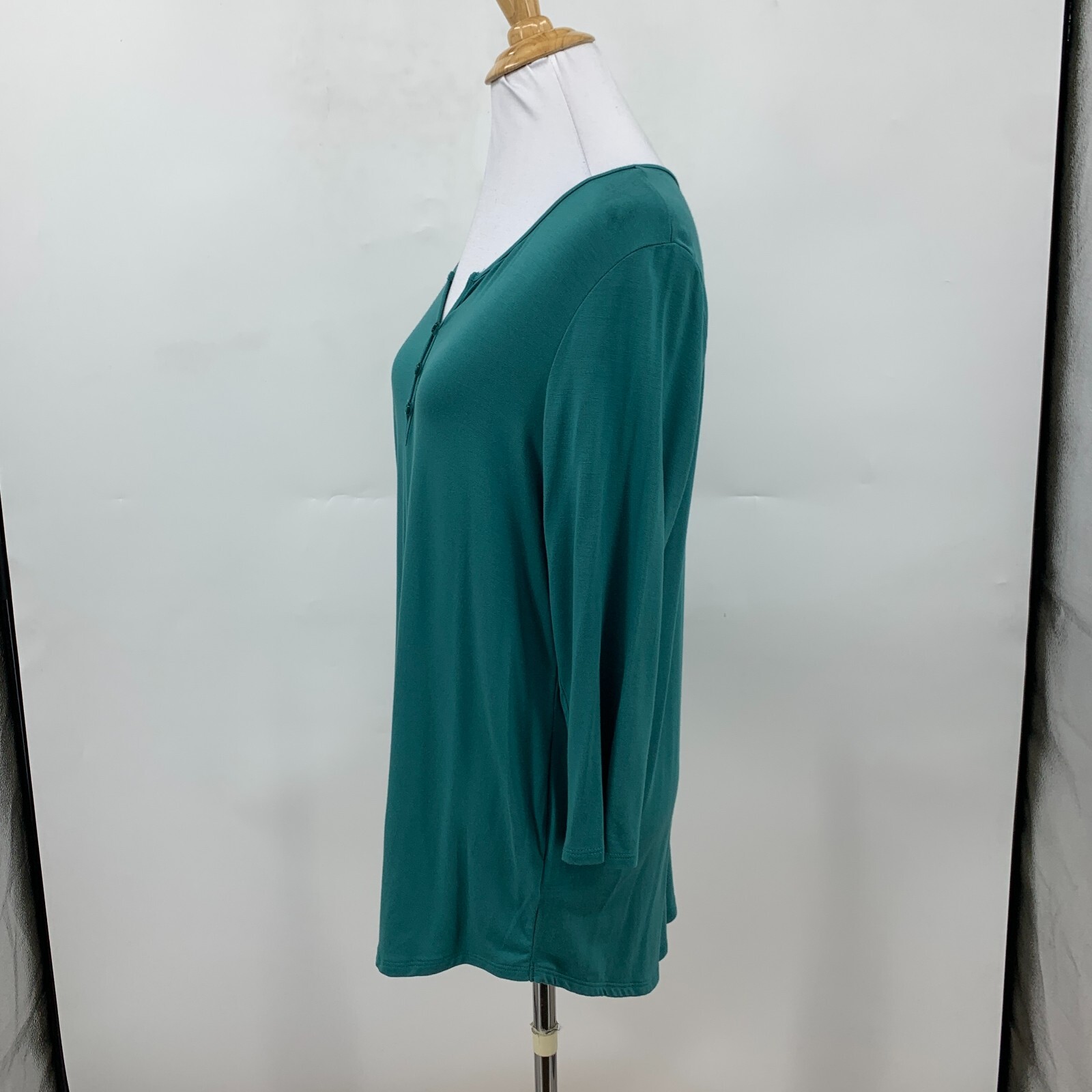 Rachel Zoe Henley Shirt Womens M Medium Jade Green Pullover Quarter ...