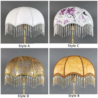 Lamp Shade Shape Fabric Shade Elegant with Tassel 10cm Top x 30cm ...