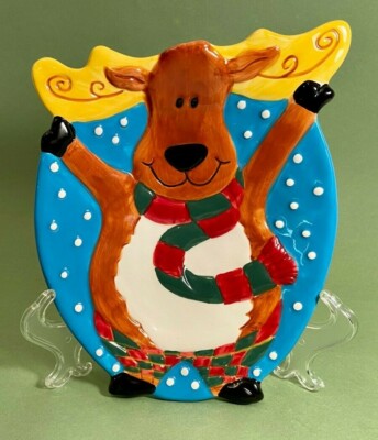 Bealls Brilliant Hand-Painted Ceramic Christmas Moose Candy Dish | eBay