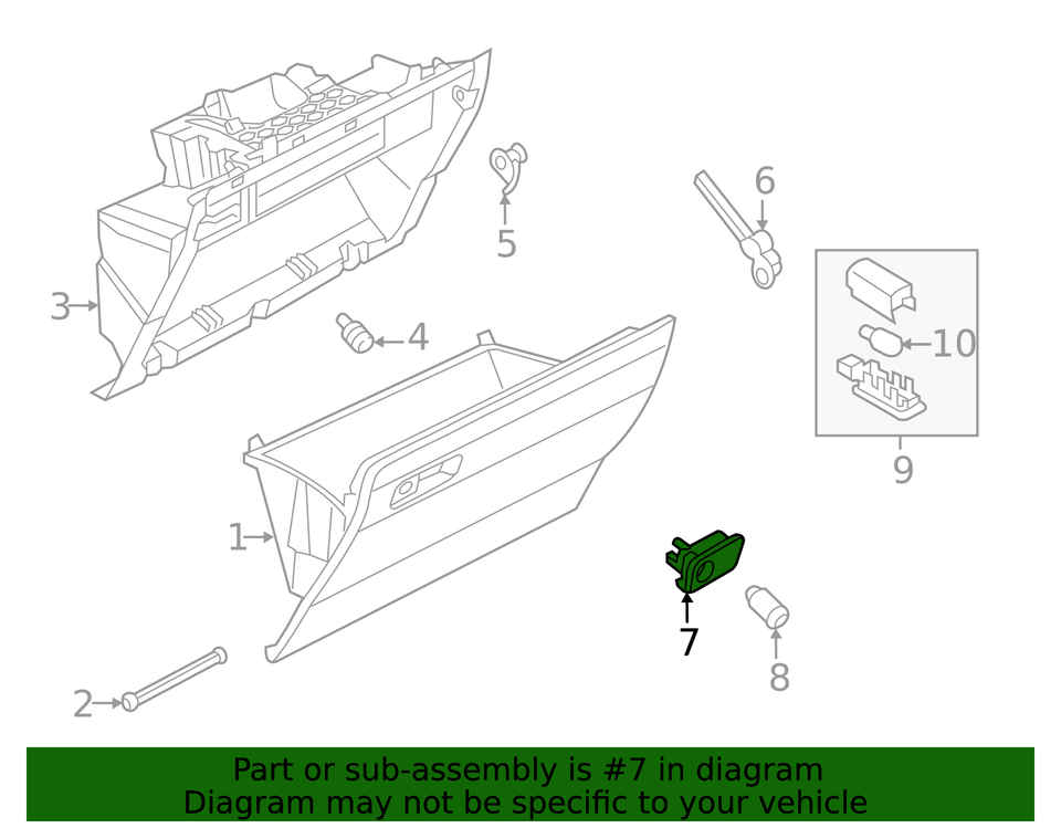 Genuine Volkswagen 2018-2023 Volkswagen - Glove Box Latch 3CN-857-147 ...