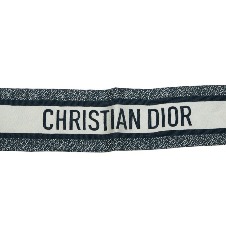 Christian Dior Dior Mitzah Scarf, Navy and Ivory Silk, Women's ...