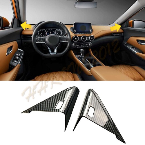 Carbon Fiber Front Triangle A-Pillar Cover For Nissan Sentra Sylphy ...