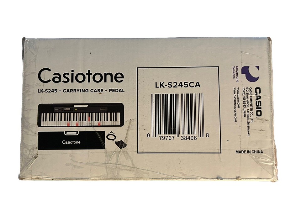 Casio Casiotone LK-S245 Portable Digital Keyboard w Carrying Case ...