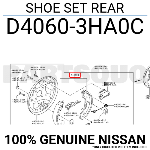 D40603HA0C Genuine Nissan SHOE SET REAR D4060-3HA0C | eBay
