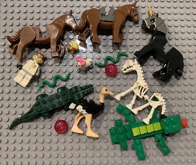 Lego Animals lot RARE Ostrich, Horses, Lizard, Snakes, Jellyfish and ...