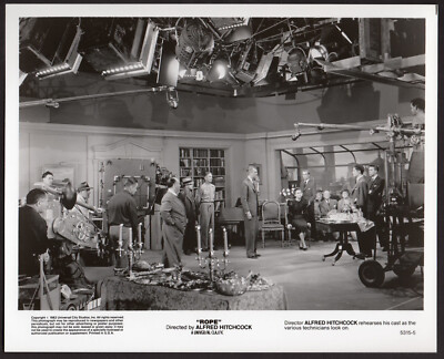 director ALFRED HITCHCOCK James Stewart and cast filming ROPE 1983R ...