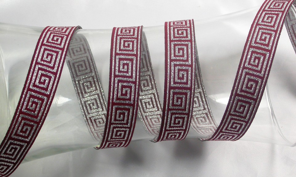 Greek Key Jacquard Ribbon 3/4" (20MM) - Reversible *colors* 5 yards ...