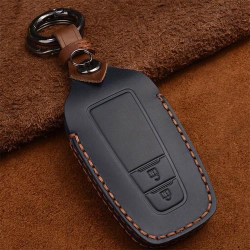 Blue Genuine Leather Car Key Case Cover For Toyota Camry Corolla RAV4 ...