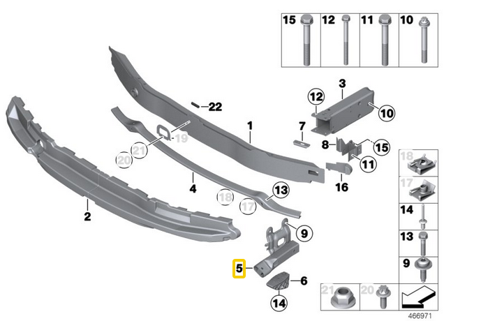Front Lower Right Bumper Carrier Bracket for BMW F20 F21 F22 F23 F30 ...