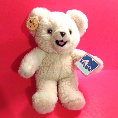 New Vtg 1986 11" SNUGGLE Bear Plush Lever Bro Russ Ivory Fabric ...