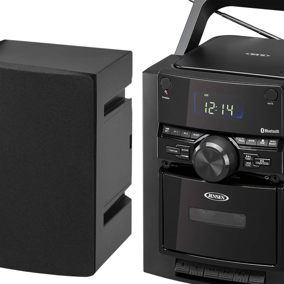 JENSEN CD-785 Bluetooth Portable CD Music System with Cassette Player ...