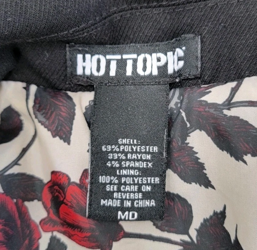 Hor Topic Womens Vest Split-Back Steampunk Military Waistcoat Top Size ...