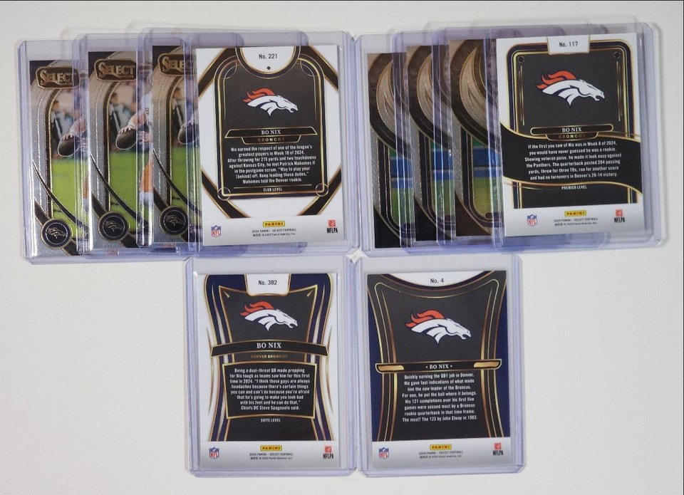 [10] BO NIX 2024 SELECT CLUB SUITE LEVEL ROOKIE FOOTBALL BRONCOS RC ...