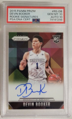 2015 Prizm Devin Booker Rookie Signatures PSA 10 AUTO 10 On Card Auto ...