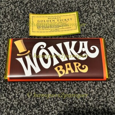 Wonka Bar 100g chocolate Bar with Novelty Golden Ticket Includes ...