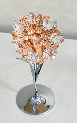 Matashi Chrome & Rose Plated Crystal Studded Sunflower Figurine ...