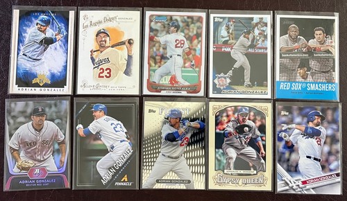 Huge Unique Lot (10) ADRIAN GONZALEZ Los Angeles Dodgers Boston Red Sox ...