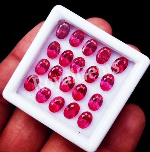 Loose Gemstone Natural Ruby 7x5 mm Brilliant Cut Certified Oval Lot ...