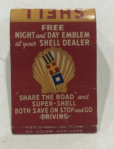 Vintage Shell Gas Station Advertisement Match Cover | eBay