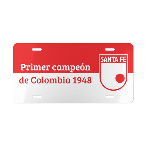 PLACA INDEPENDIENTE SANTA FE - ALUMINUM CAR LICENSE PLATE - VANITY ...