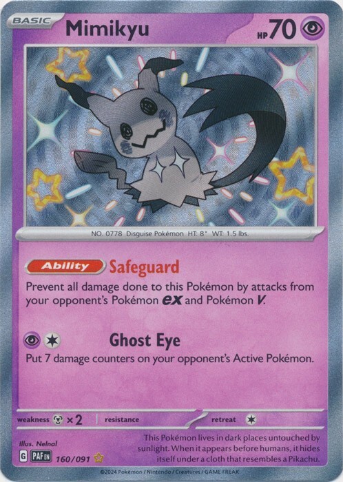 Mimikyu 160/091 SV: Paldean Fates for sale | eBay