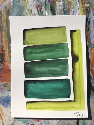 Matt Scalf Colorful Abstract ORIGINAL PAINTING Modern Contemporary 9x12 ...