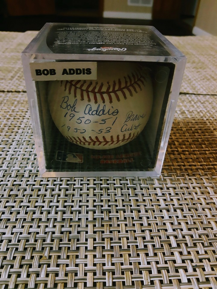 Bob Addis 1950-53 Signed Baseball | eBay