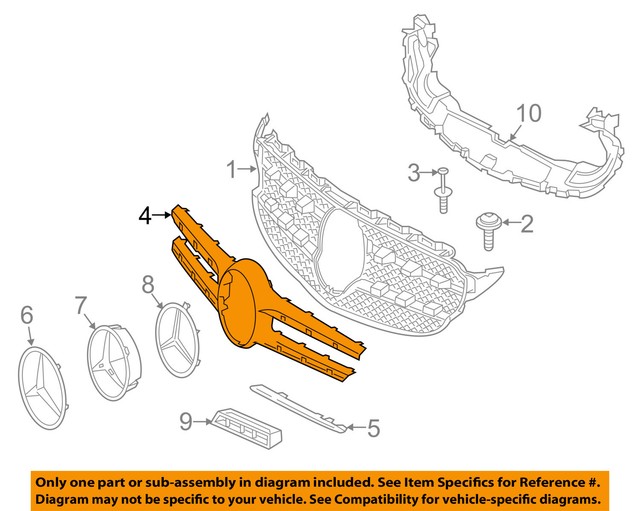 Genuine Mercedes-Benz Grille Cover 2058880660 OEM for sale online | eBay