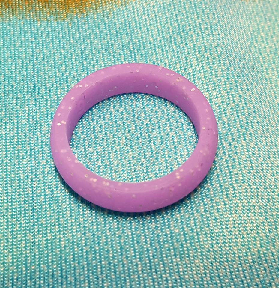 Glow Dark Glitter Sparkling Sparkle Women Silicone Wedding Sport Ring 6 ...