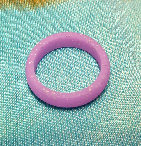 Glow Dark Glitter Sparkling Sparkle Women Silicone Wedding Sport Ring 6 ...