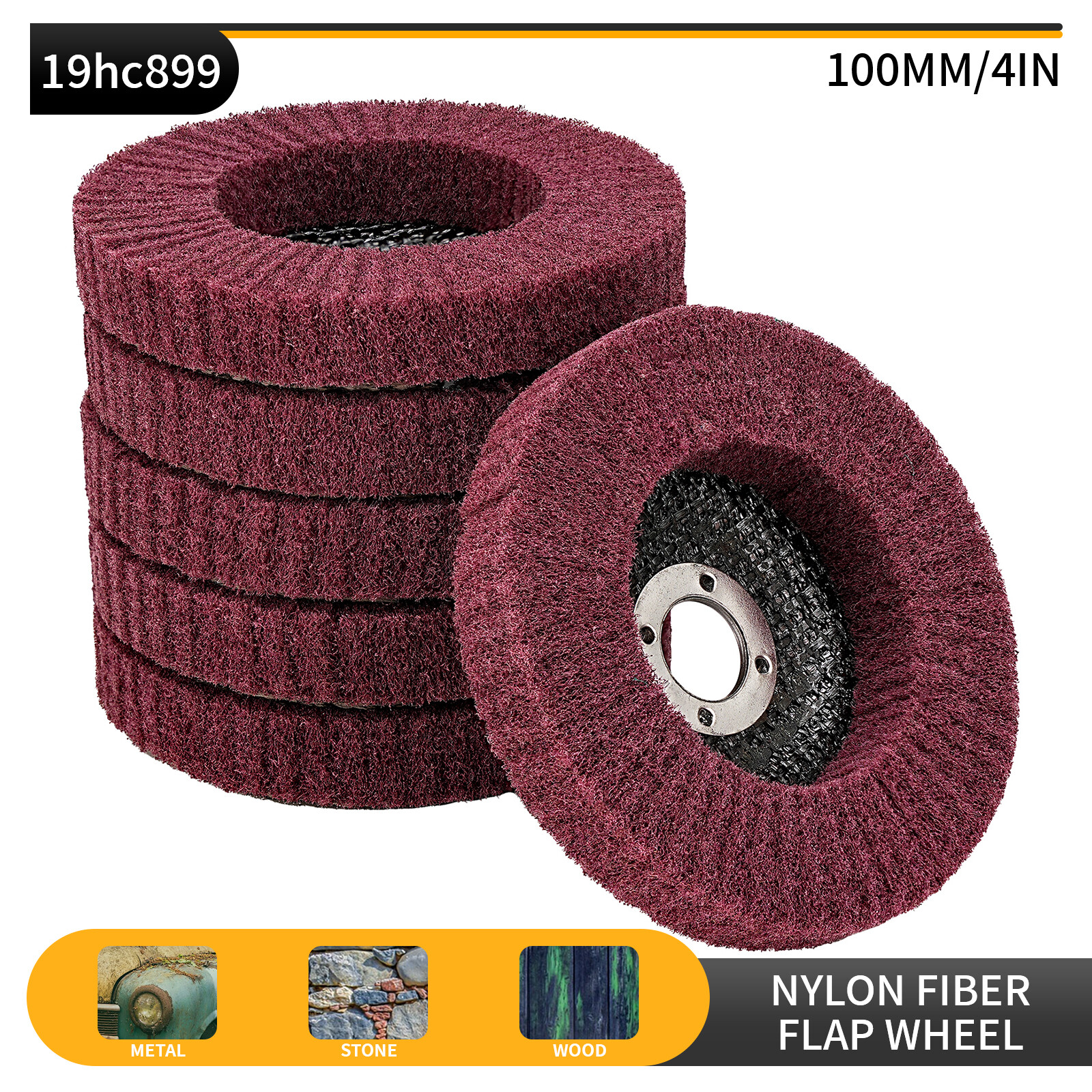 4in Nylon Fiber Flap Wheel Scouring Pad Abrasive Buffing Discs for ...