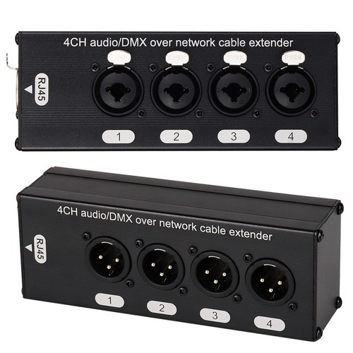 1Pair 4-Channel 3-Pin XLR or 6.3Mm Audio and over Cable Extender,DMX512 ...