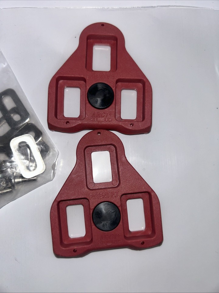 Look Keo Pedal Replacement Cleat Set Red 9 Degrees Float w Mounting ...