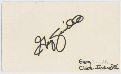 GREG SWINDELL CLEVELAND INDIANS SIGNED INDEX CARD AUTO AUTOGRAPH JSA | eBay