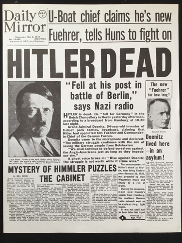 WW2 1945 NEWSPAPER/POSTER (2 SIDED) : “HITLER DEAD” | eBay