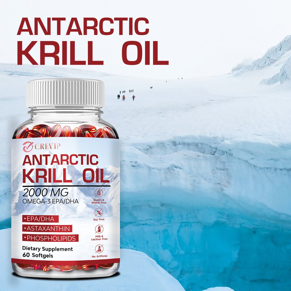 Antarctic Krill Oil 2000mg - with Omega-3 EPA, DHA , Astaxanthin ...