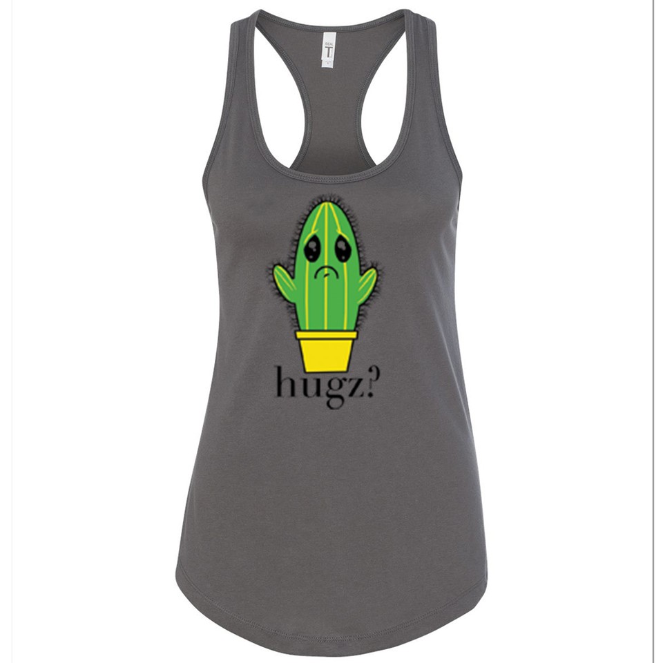 HUGZ Women Funny Tank Top Hug Cactus Womens Tee Shirt Lady Funny Party ...