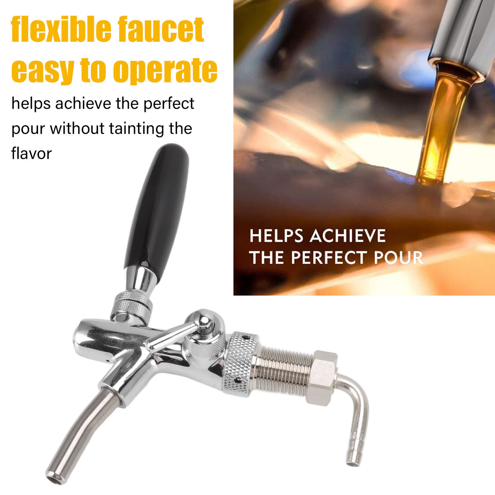 G5/8 Beer Tap Faucet Stainless Steel 304 Draft Beer Dispenser Faucet ...