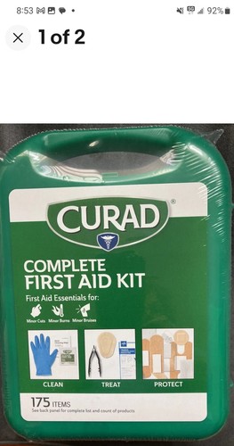 NWT CURAD Complete First Aid Kit Cuts Burns Bruises Treat Protect 175 ...