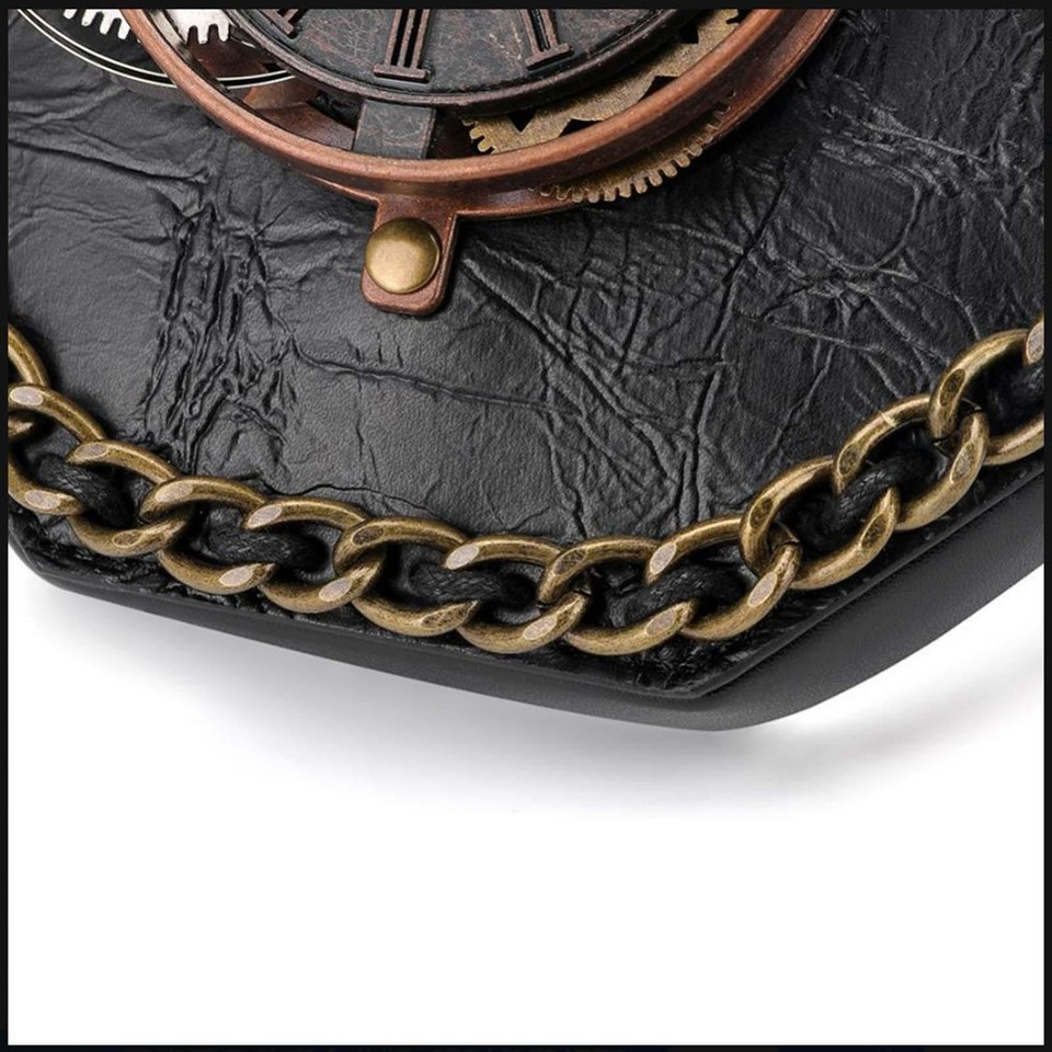 Steampunk Shoulder Bag Clock Purse PU Leather Retro for Women Girls ...