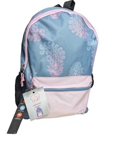 Ivory Ella by Conair Backpack Lovey Paisley Print Slate Blue and Pink ...