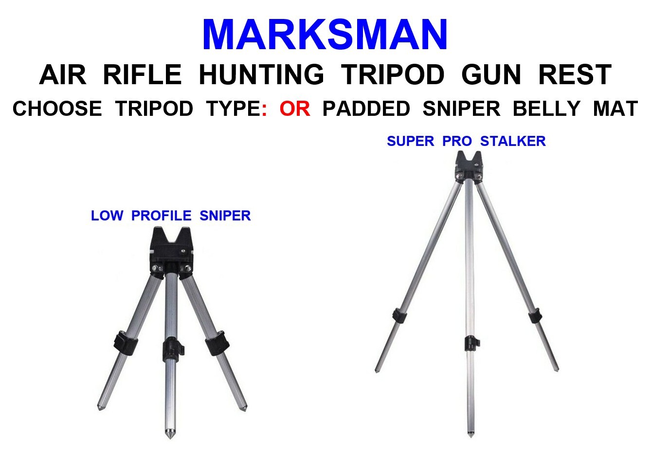 MARKSMAN AIR RIFLE TRIPOD TELE HUNTING SHOOTING STICK TARGET GUN REST ...