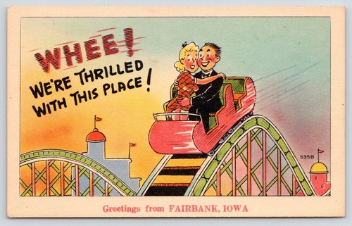 Fairbank IA~Whee! We're Thrilled With Place!~Cartoon Couple~Roller ...