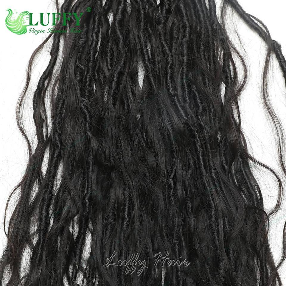 Boho Locs Human Hair Body Wave Crochet Locs Hair Extension Pre Looped ...