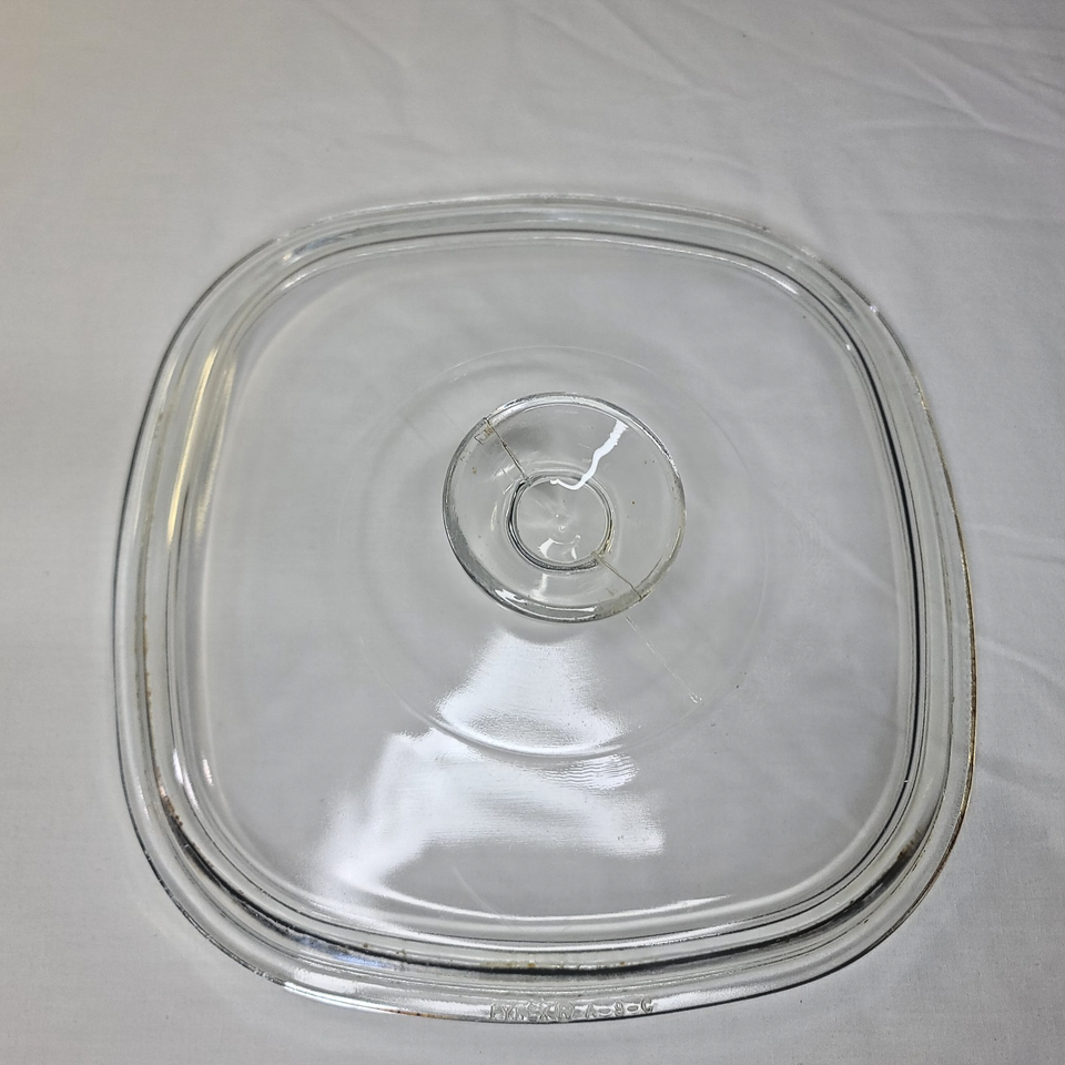 Vintage Pyrex A-9-C Corning Ware Clear Square Glass Domed Lid ...