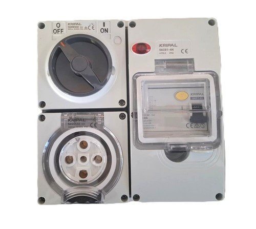 32 Amp 5 Pin RCD PROTECTED - Switched Socket Outlet IP66 INDUSTRIAL 3 ...