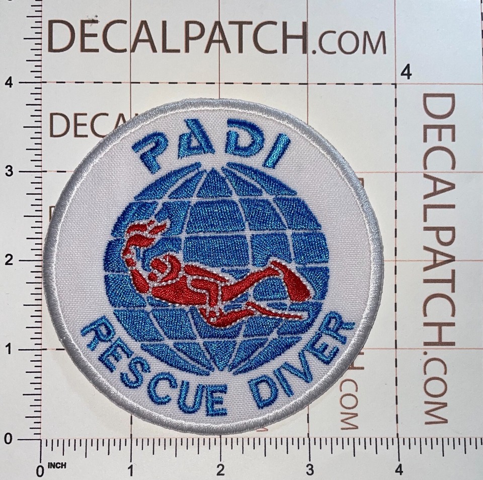 PADI Rescue Diver Patch Hook & Iron-On New B681 | eBay