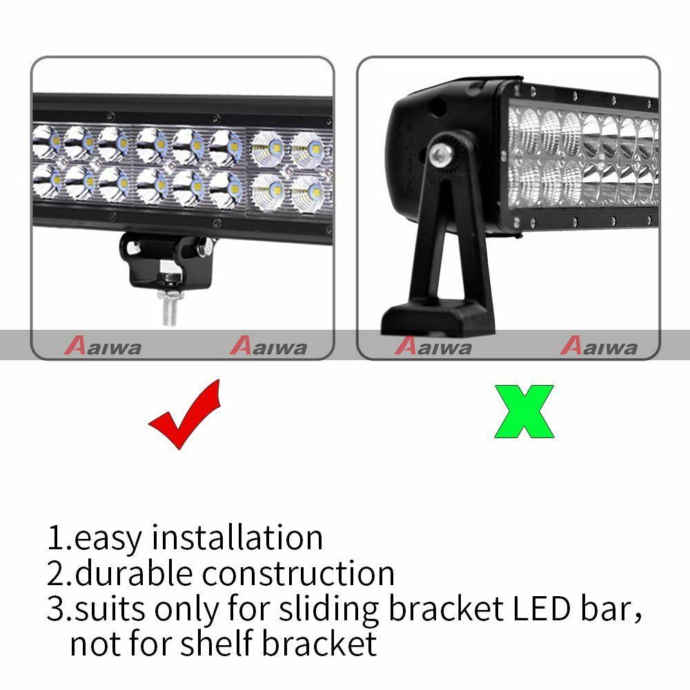 2pcs Universal Mounting Brackets Base LED Work Light Bar Slide Mount ...