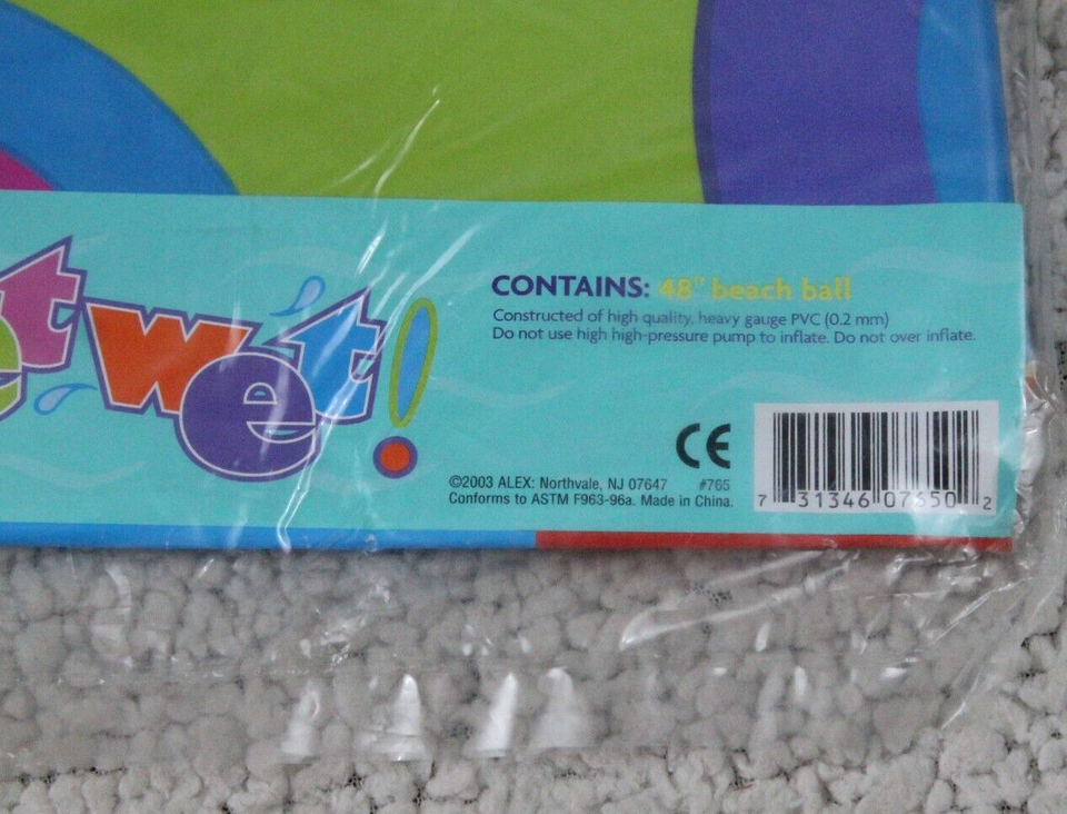 RARE Vintage ALEX 48" Ready Set GET WET Inflatable BEACH BALL Matte ...